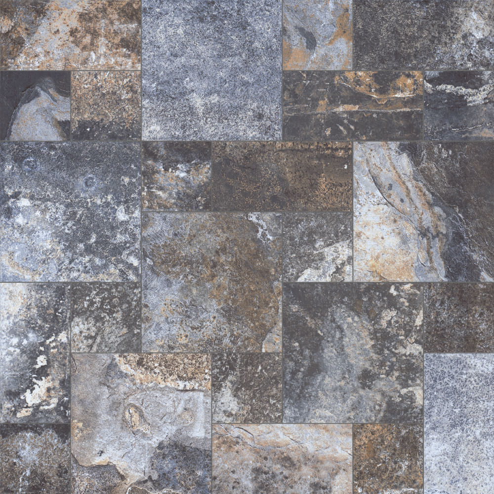 Piso Cerâmico Rox Pietra Rock Gris Acetinado 57x57 - revesteonline