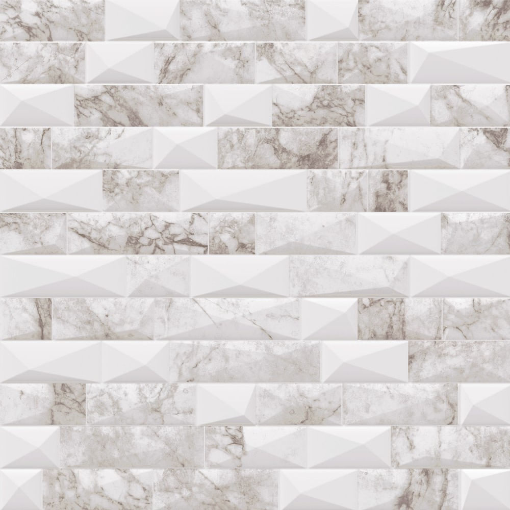 Porcelanato Via Rosa Pierina Relevo 3D Acetinado 72x72 - revesteonline